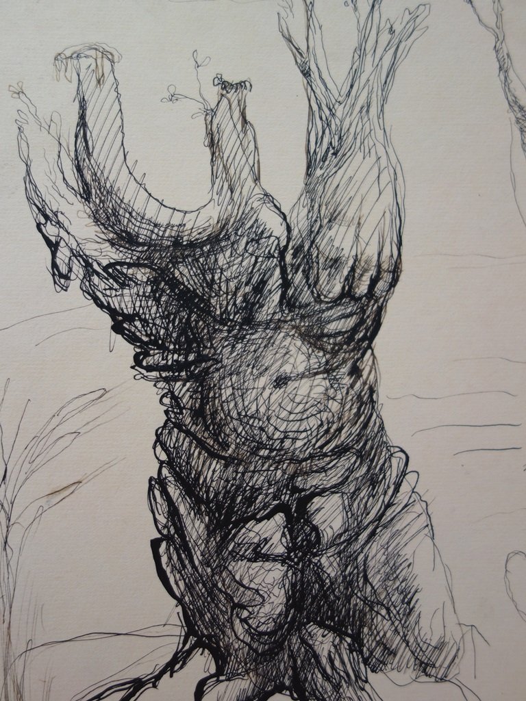 Tronc Anthropomorphe Drawing by Edouard Goerg for sale at Pamono