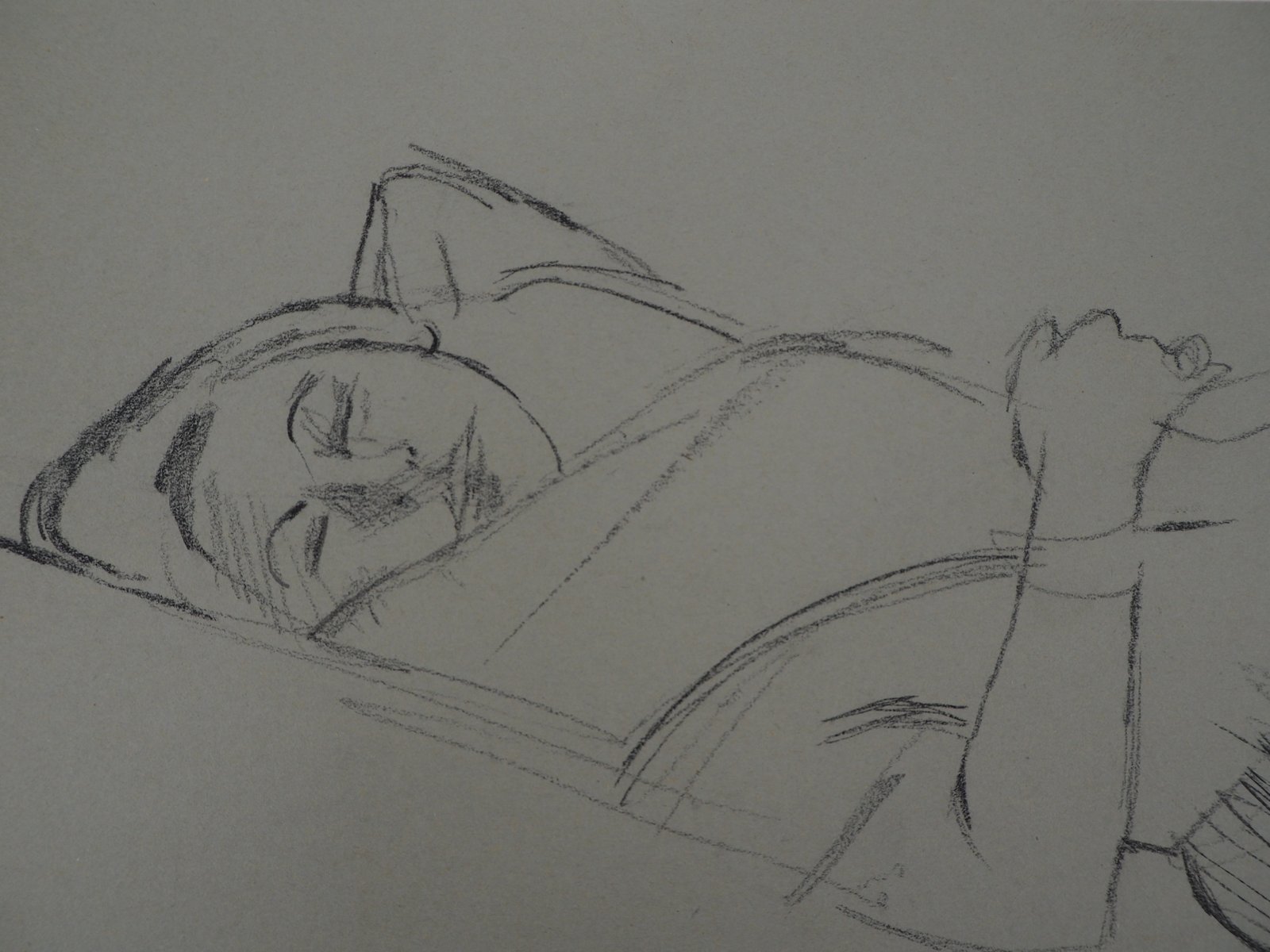 Young Woman Resting Drawing by René Genis for sale at Pamono