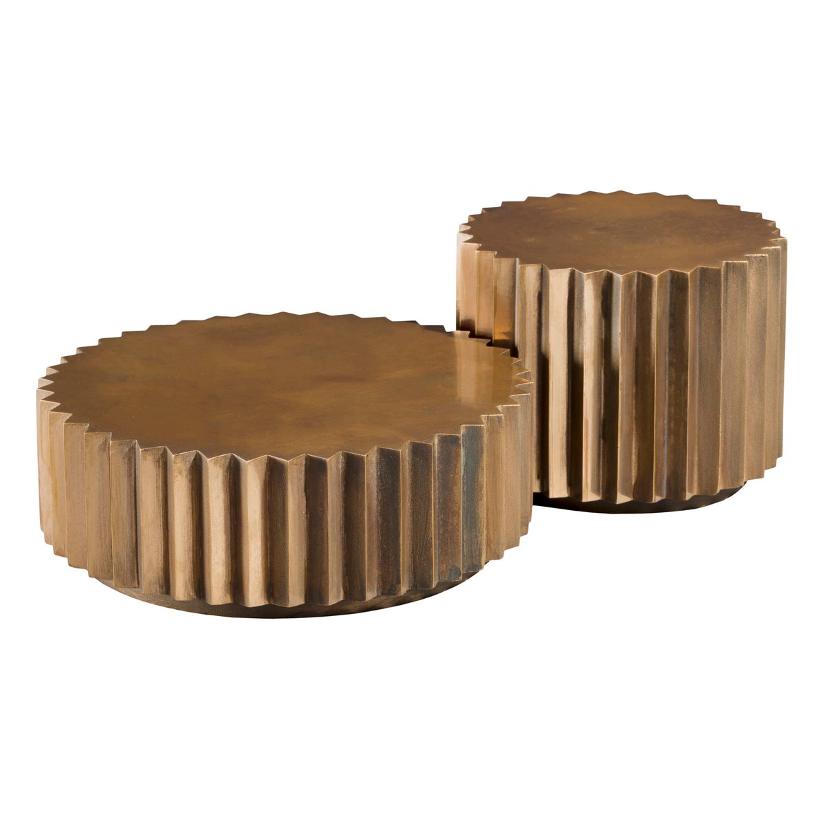Tables Basses Doris Multifacettes en Bronze Coulé de Fred & Juul, Set ...