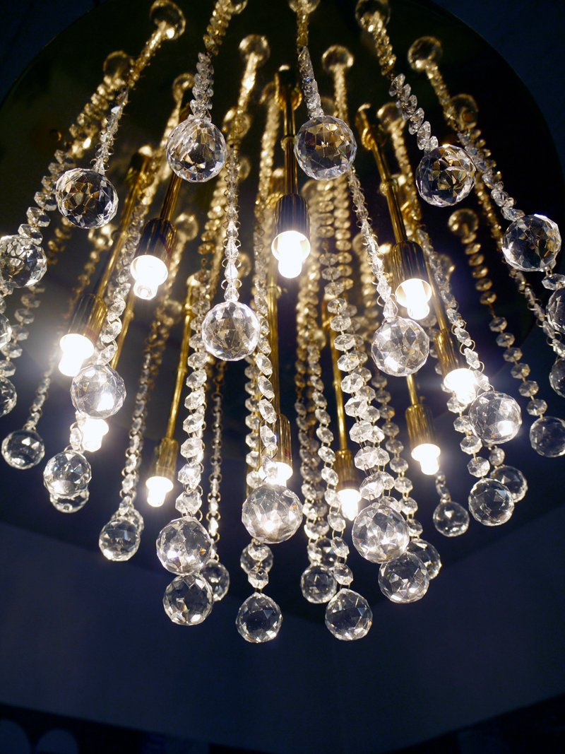 German Crystal and Brass Ceiling Lamps from Faustig, 1980s, Set of 2 ...