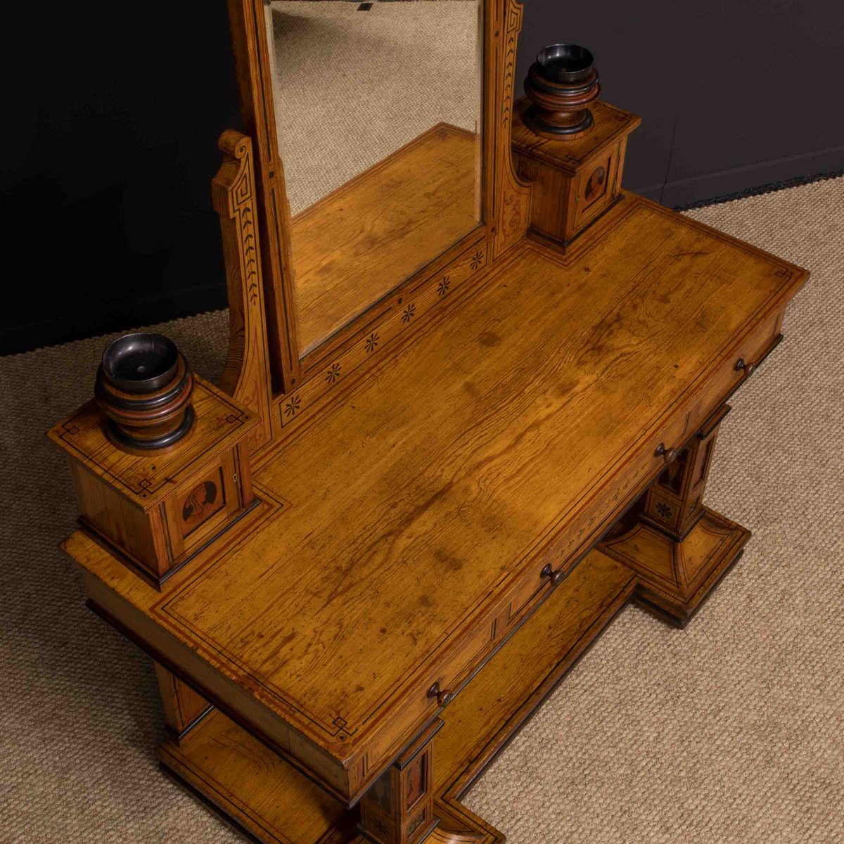 Antique Neoclassical Pitch Pine Dressing Table for sale at Pamono