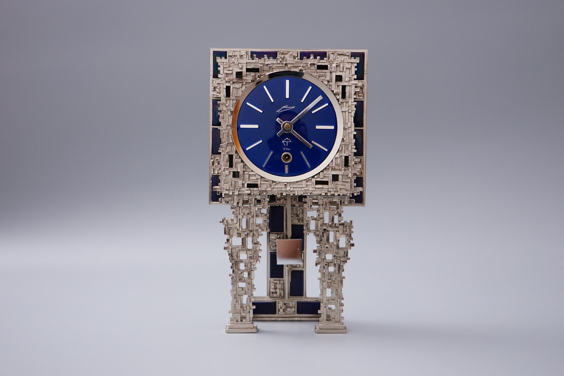 Vintage Brutalist Table Clock from Schmid for sale at Pamono