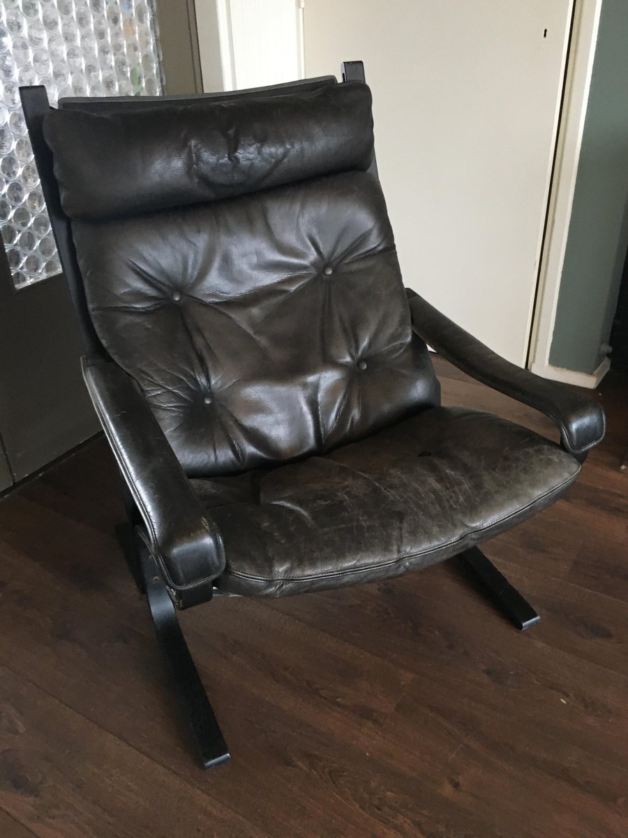 Skandinavischer Vintage Ledersessel von Ingmar Relling für Westnofa ...