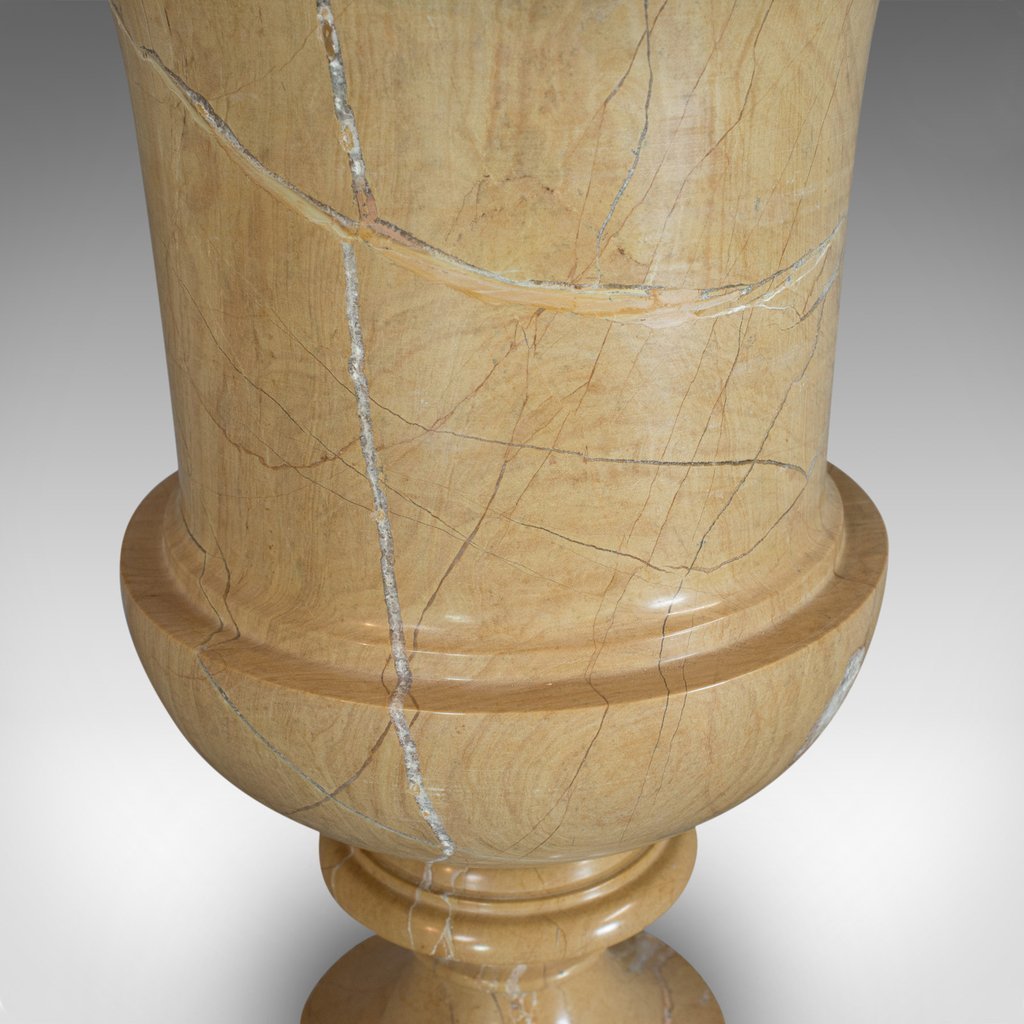 Vintage English Golden Marble Baluster Urn, 1980s for sale at Pamono