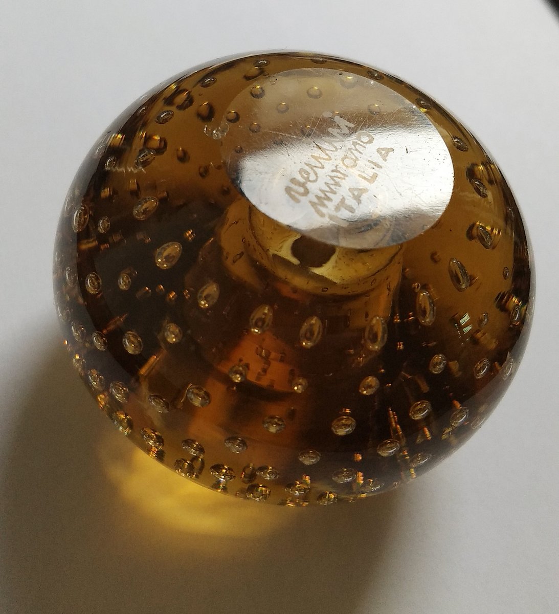 Vasi Mid-Century in vetro ambrato di Venini, set di 3 in vendita su Pamono