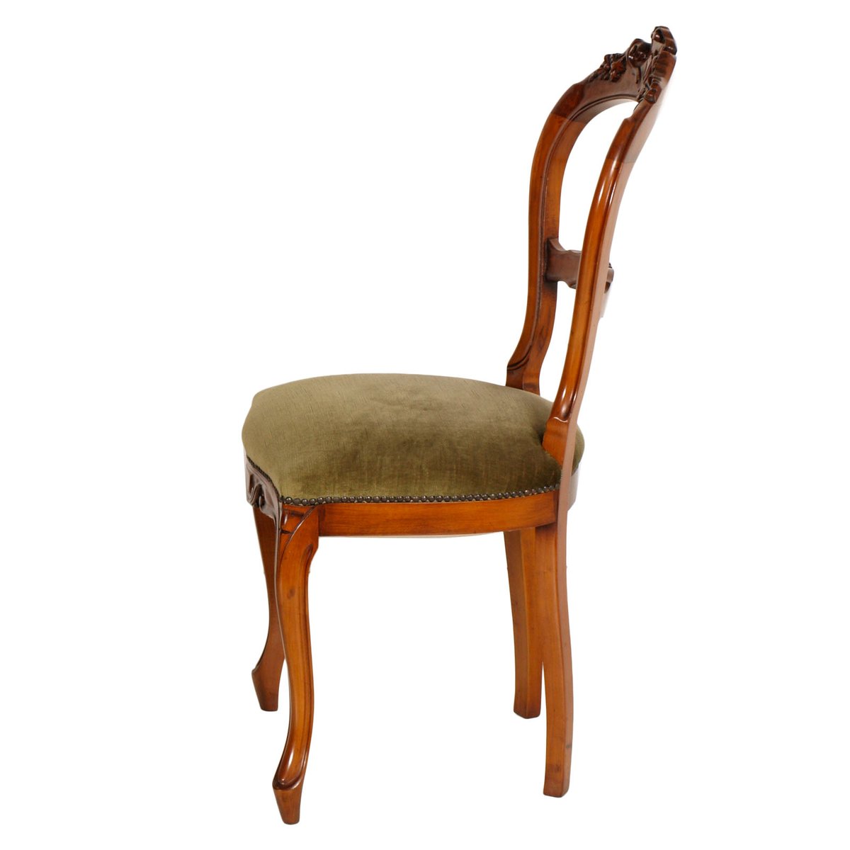 Louis Philippe Style Carved Blond Walnut Dining Chairs, 1940s, Set of 6 ...