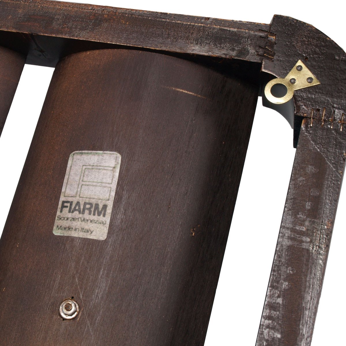 Geschwungene Garderobe aus Palisander & verchromtem Metall von Carlo de ...
