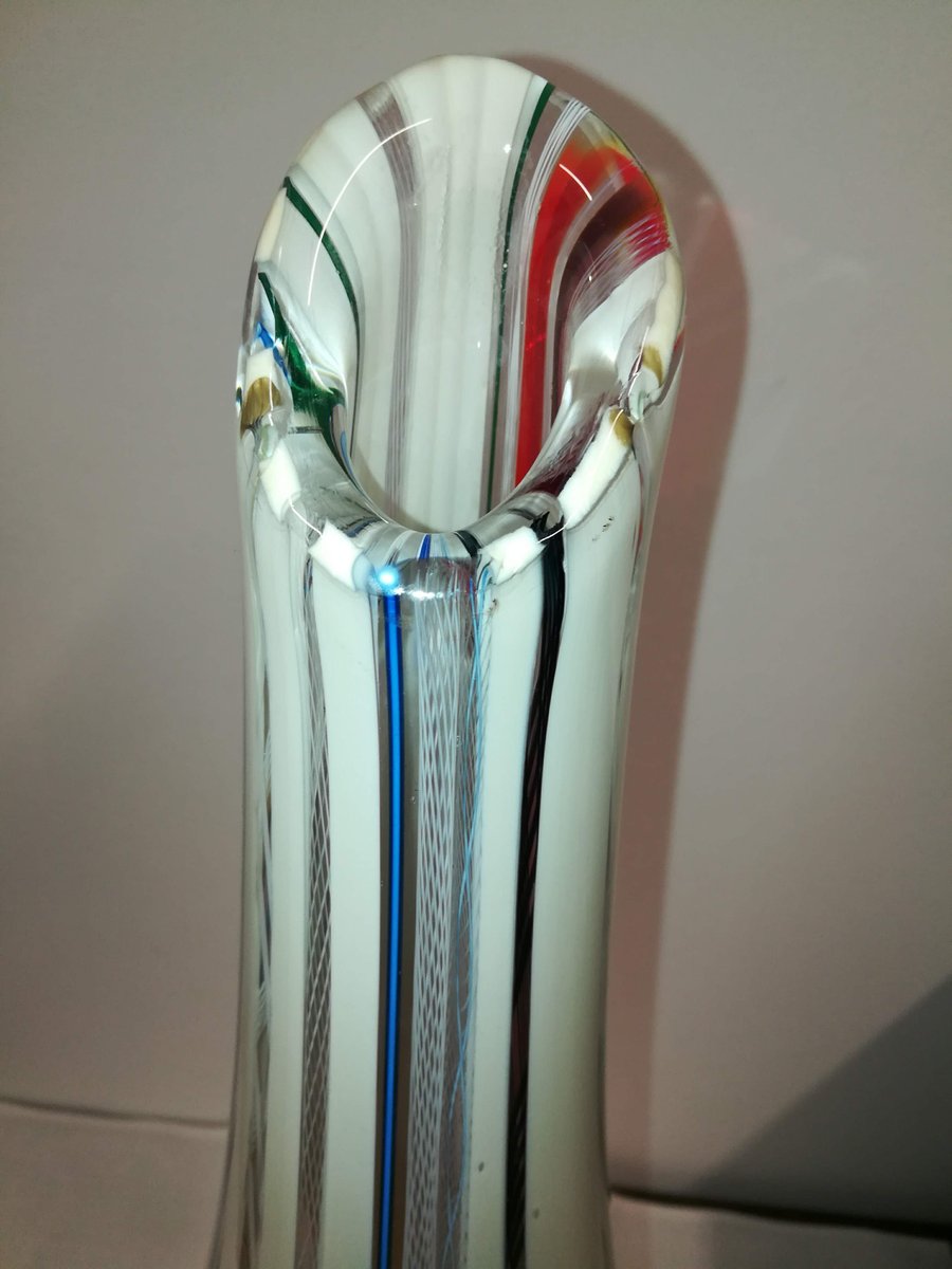 White Reticello Vase by d'Este's Zane for sale at Pamono