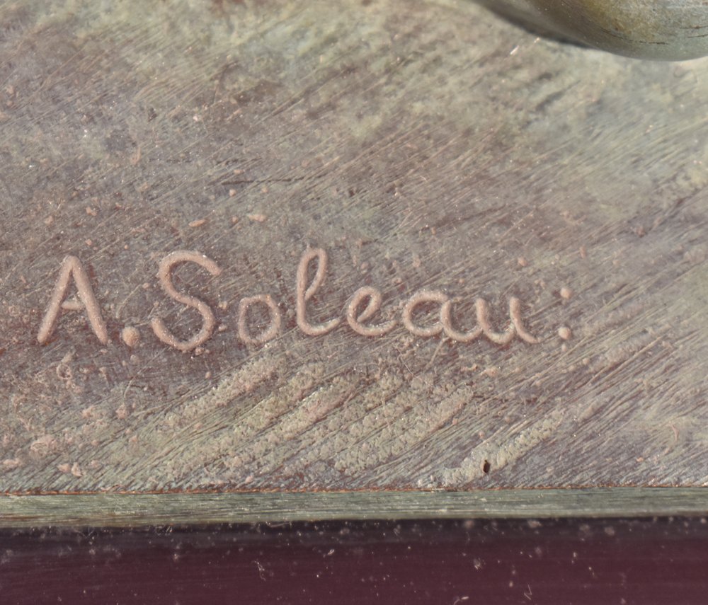 Antique Bronze Woman with a Fan Sculpture by A. Soleau, 1930s for sale ...