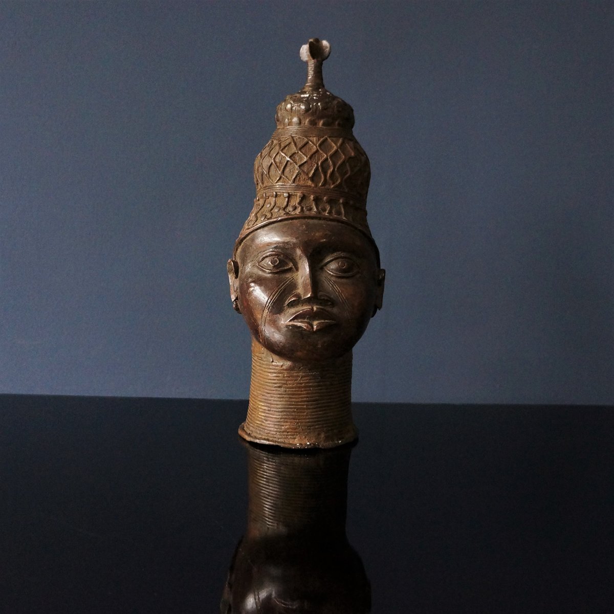 Yoruba Artist, Head, 1950s, Bronze Sculpture for sale at Pamono