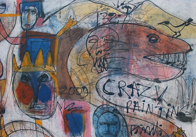 Crazy Painting Acrylic Painting by Pandi, 2009 for sale at Pamono