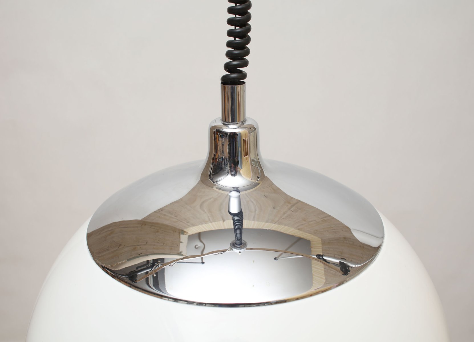 Large White Plastic Ceiling Lamp, 1970s for sale at Pamono