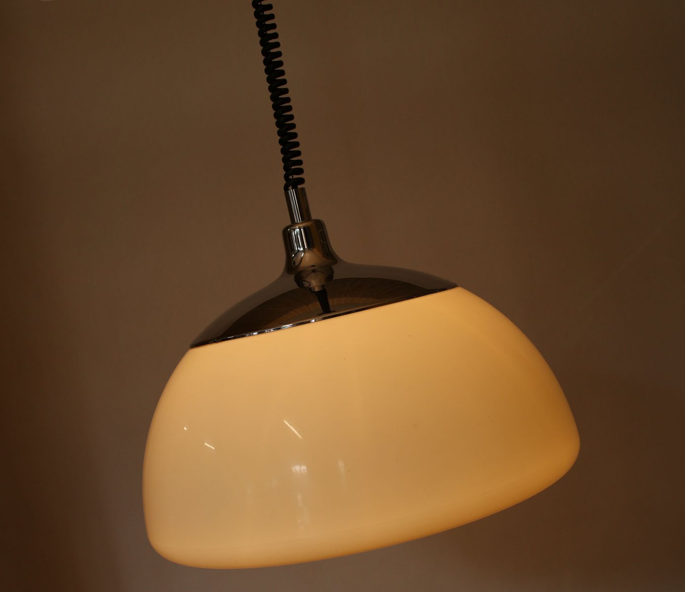 Large White Plastic Ceiling Lamp, 1970s for sale at Pamono