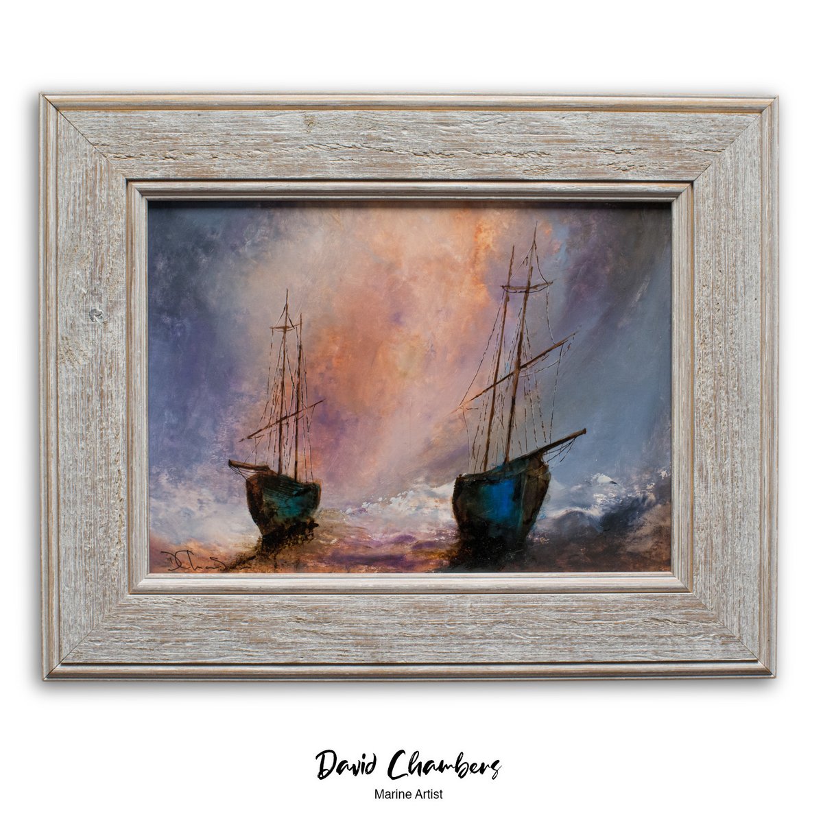 Framed Maritime Oil Painting from David Chambers for sale at Pamono