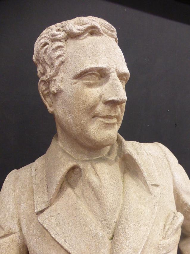 Large Antique XX Statue of Knight in Stone for sale at Pamono