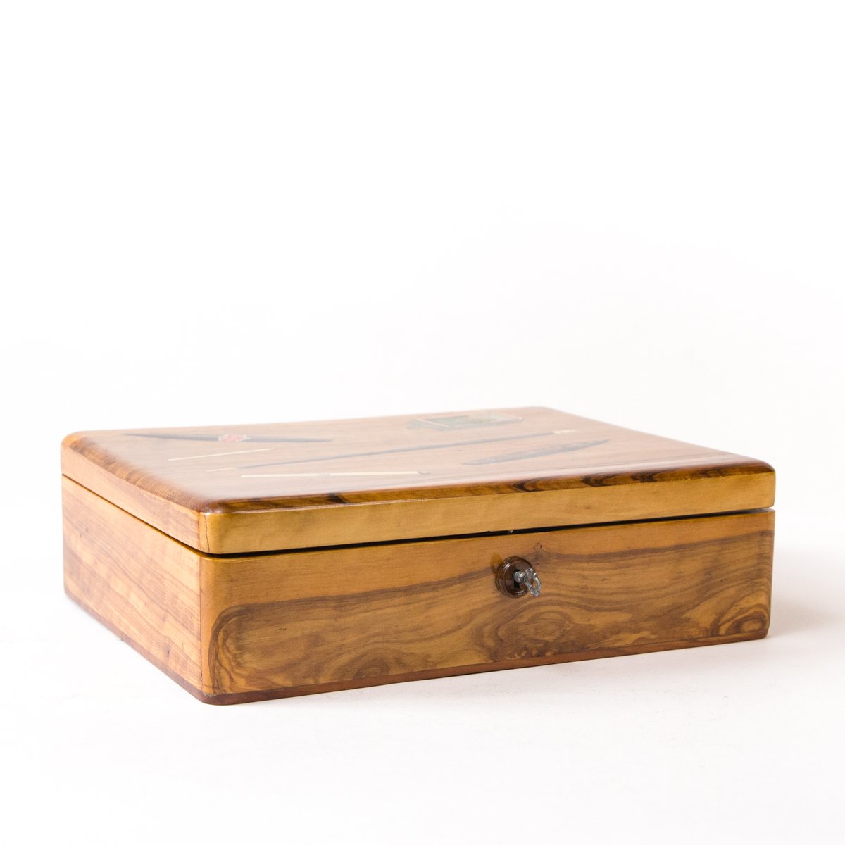 Antique Wooden Tobacco Box, 1910s for sale at Pamono