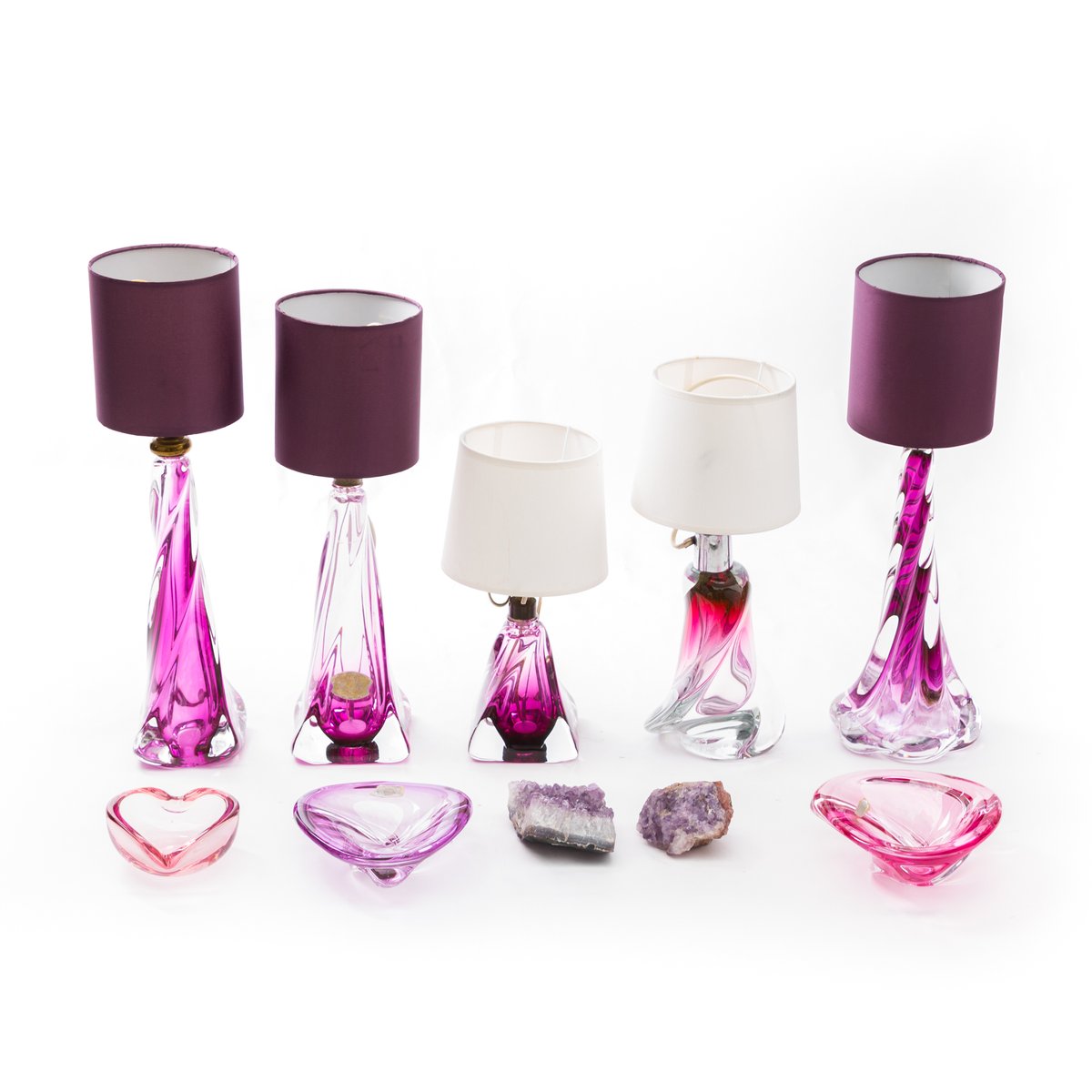 Mid-Century Belgian Crystal Table Lamp from Val Saint Lambert, 1950s ...