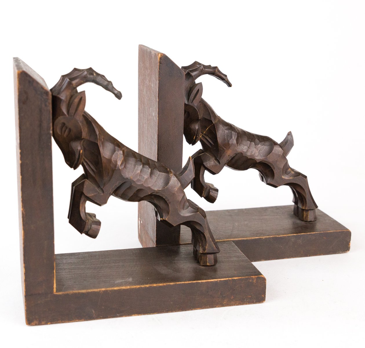 Art Deco Carved Wood Bookends, 1930s, Set of 2 for sale at Pamono