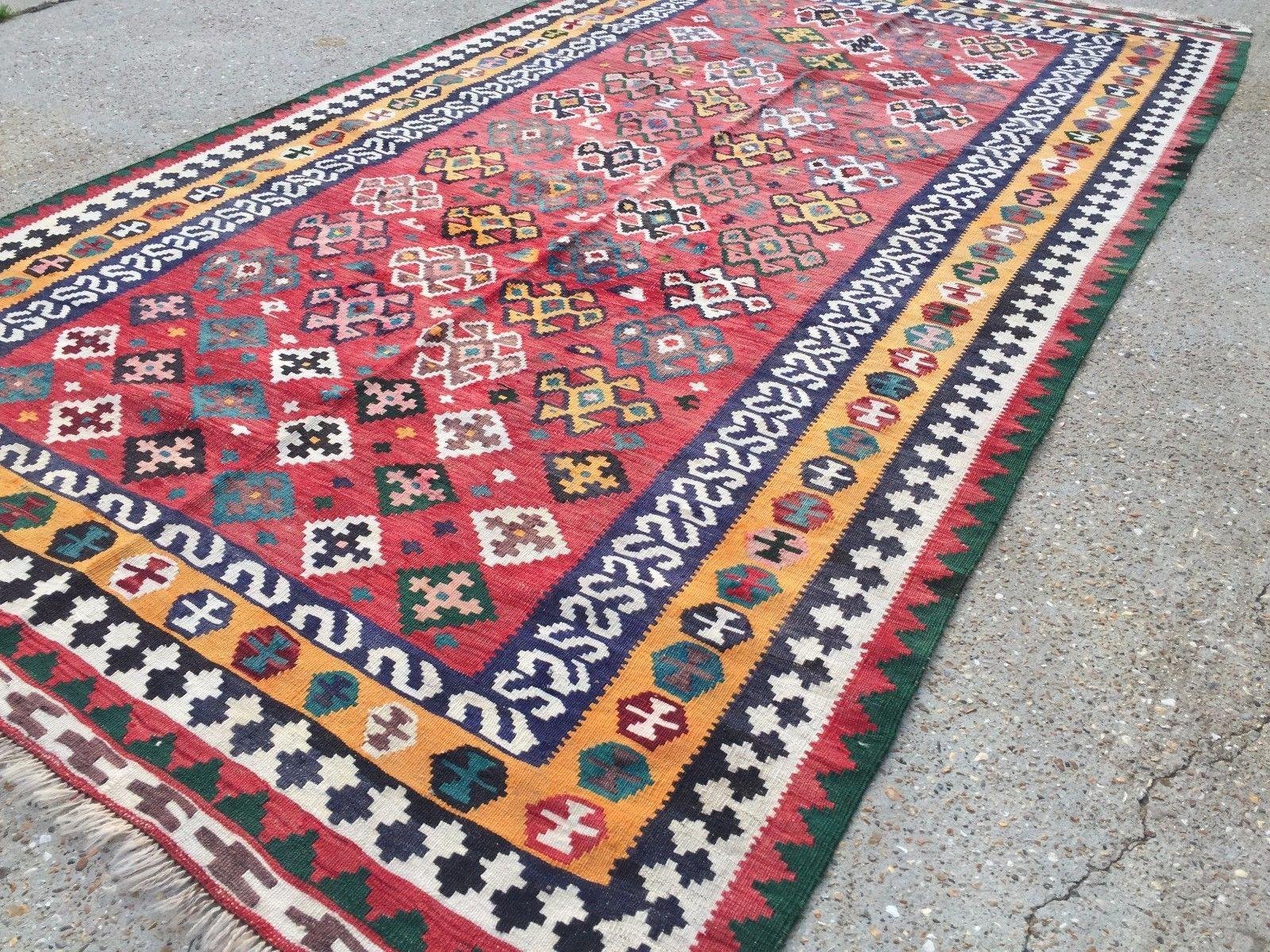 Antique Rustic Middle Eastern Kilim Country House Rug 282x152 cm for ...