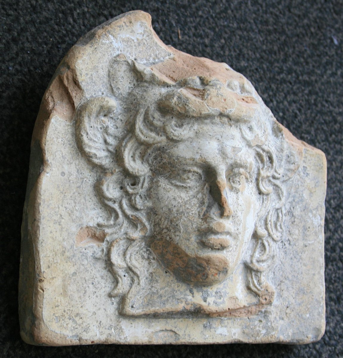 Antique Ancient Greek Terracotta Antefix in Form of the Head of Artemis ...