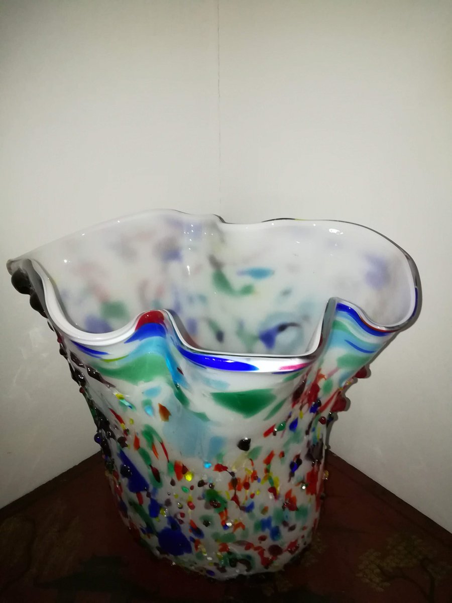 White and Colored Vase by Sergio Constantini for sale at Pamono
