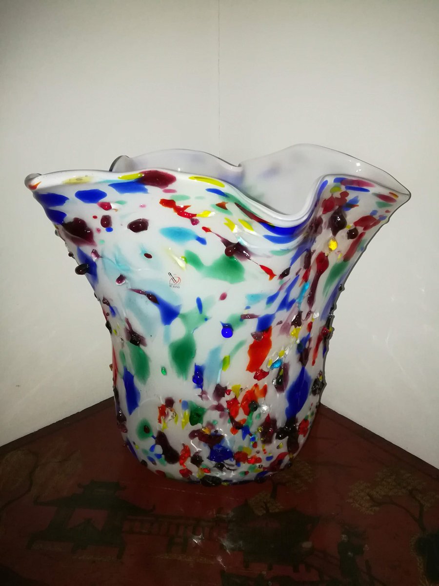 White and Colored Vase by Sergio Constantini for sale at Pamono