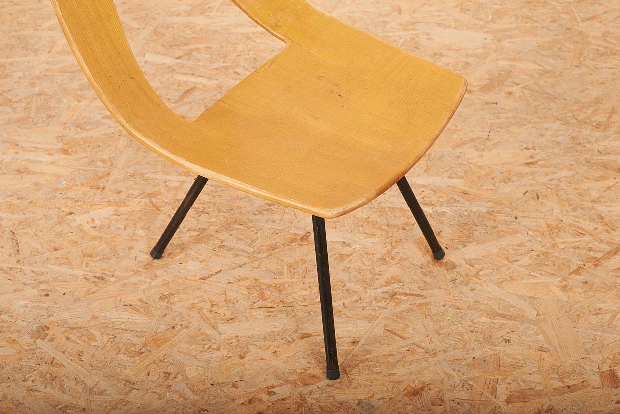 Mid-century Black Lacquered Tubular Steel Shell Lounge Chair for sale ...