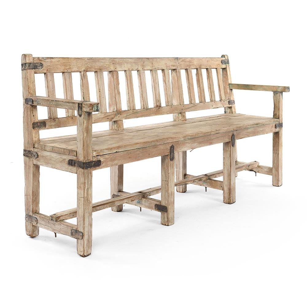 Wooden Long Bench for sale at Pamono
