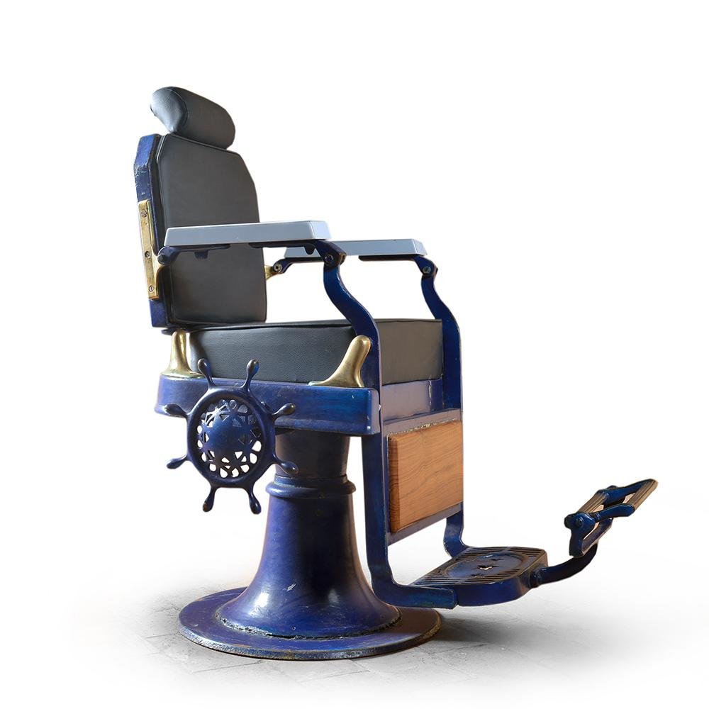 Blue Barber Chair for sale at Pamono