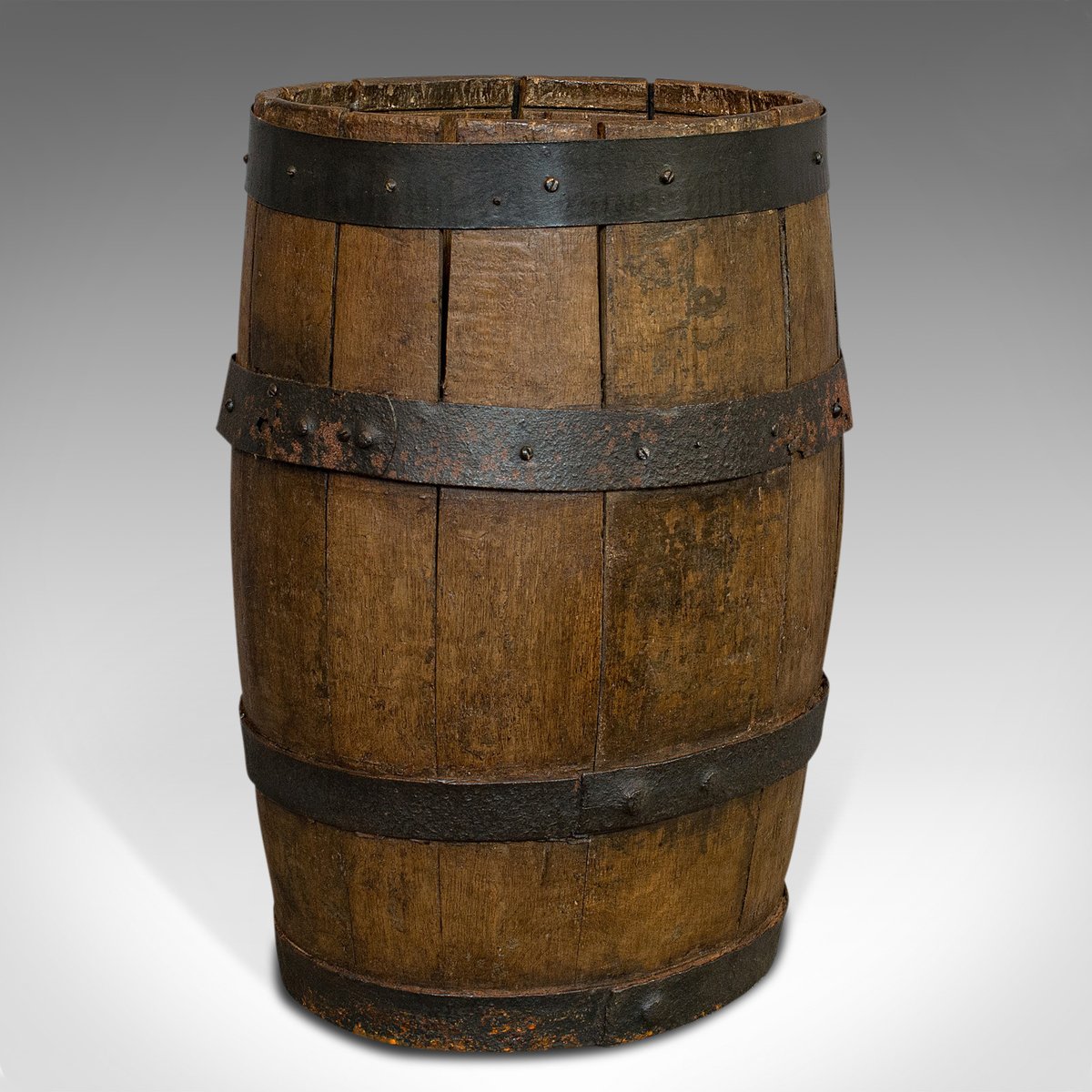 Antique Victorian English Oval Oak Coopered Whiskey Barrel for sale at ...