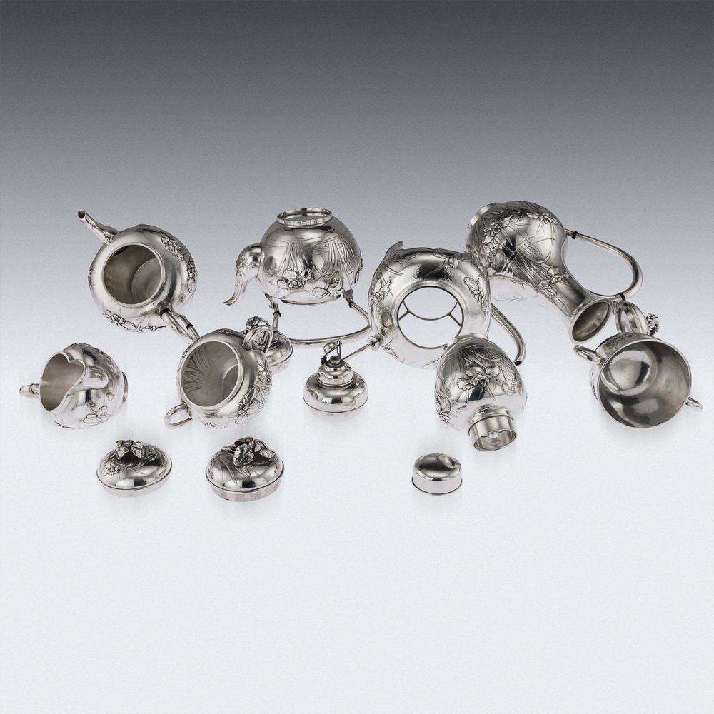 Antique Japanese Solid Silver Tea and Coffee Set by Samurai Shokai ...