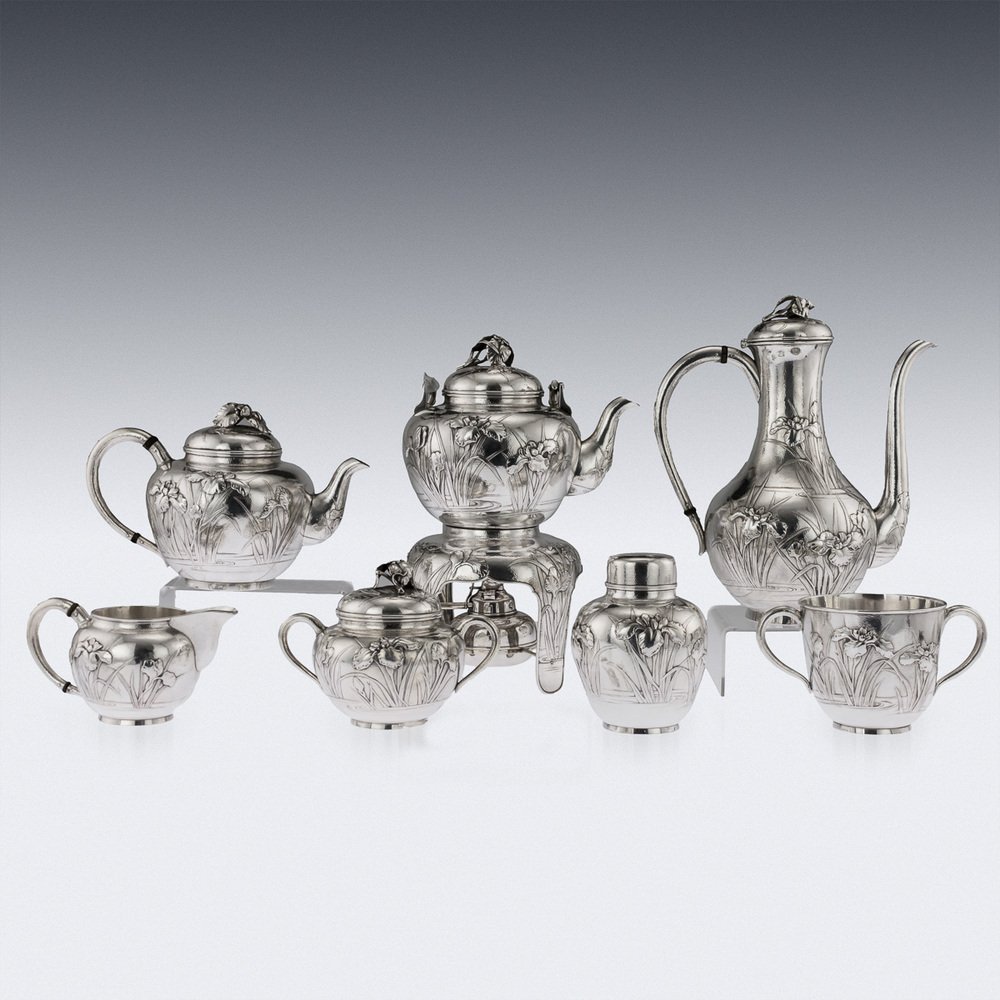 Antique Japanese Solid Silver Tea and Coffee Set by Samurai Shokai ...