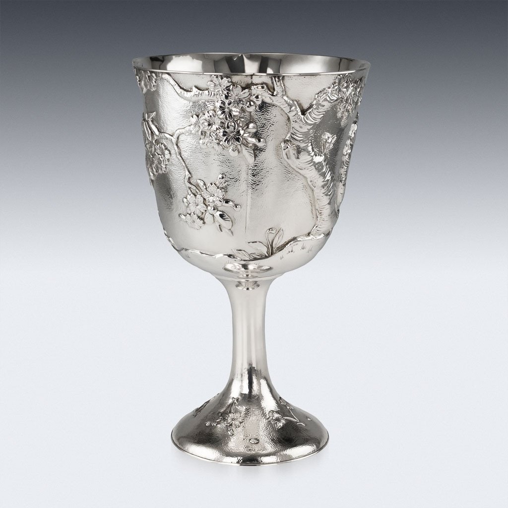 Antique Japanese Solid Silver Goblet from Nomura, 1900s for sale at Pamono