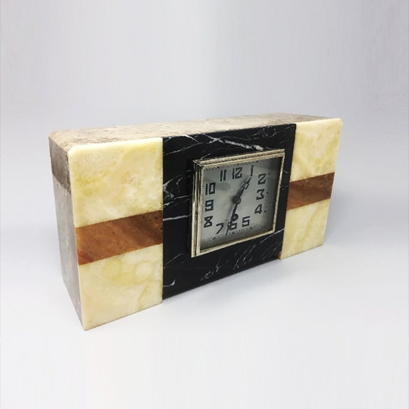 Art Deco French Marble Clock from Manufrance, 1930s for sale at Pamono