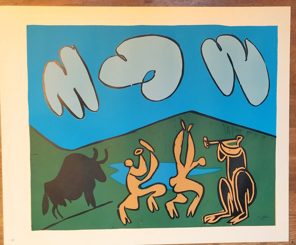Pablo Picasso Linolschnitt mit Schwarzem Stier,1962 bei Pamono kaufen