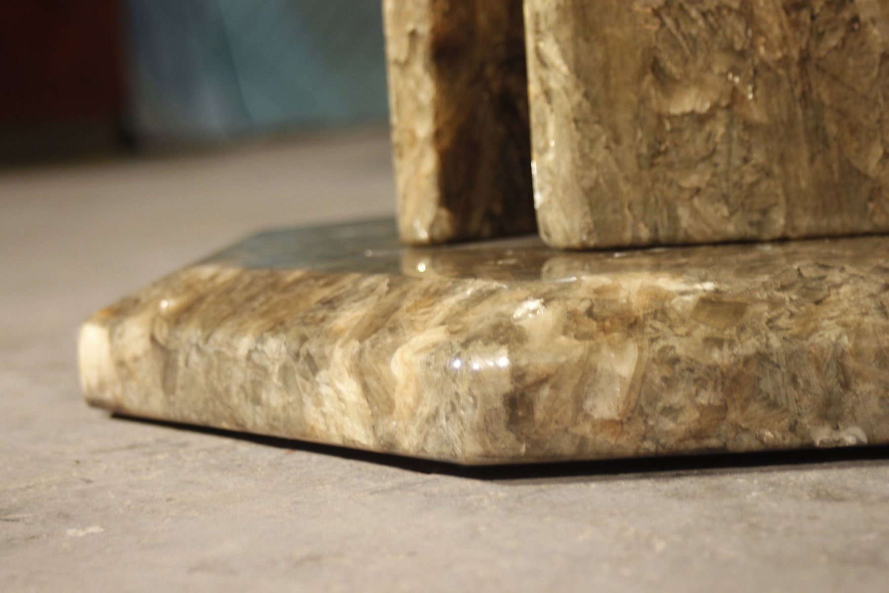 Regency Style Italian Octagonal Textured Resin and Quartz Dining Table ...