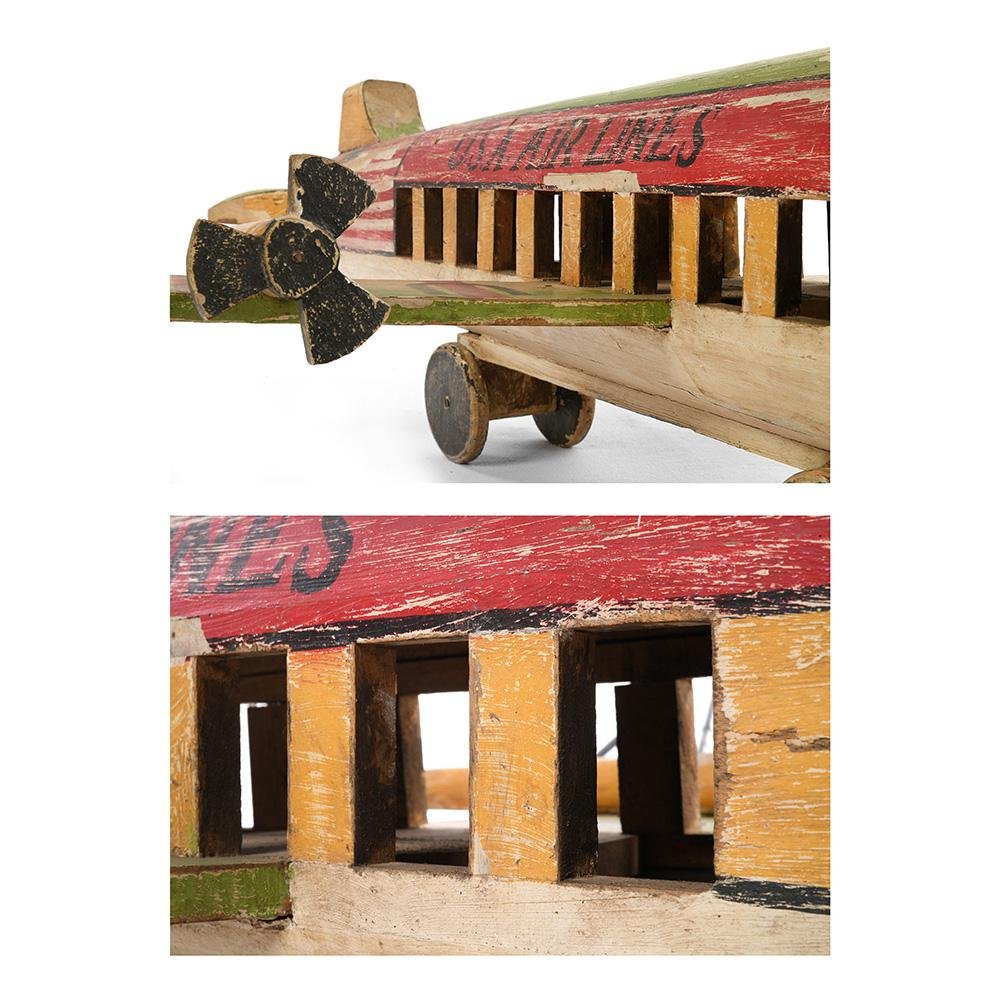 U.S.A Airlines Model Airplane in Wood, 1920s for sale at Pamono