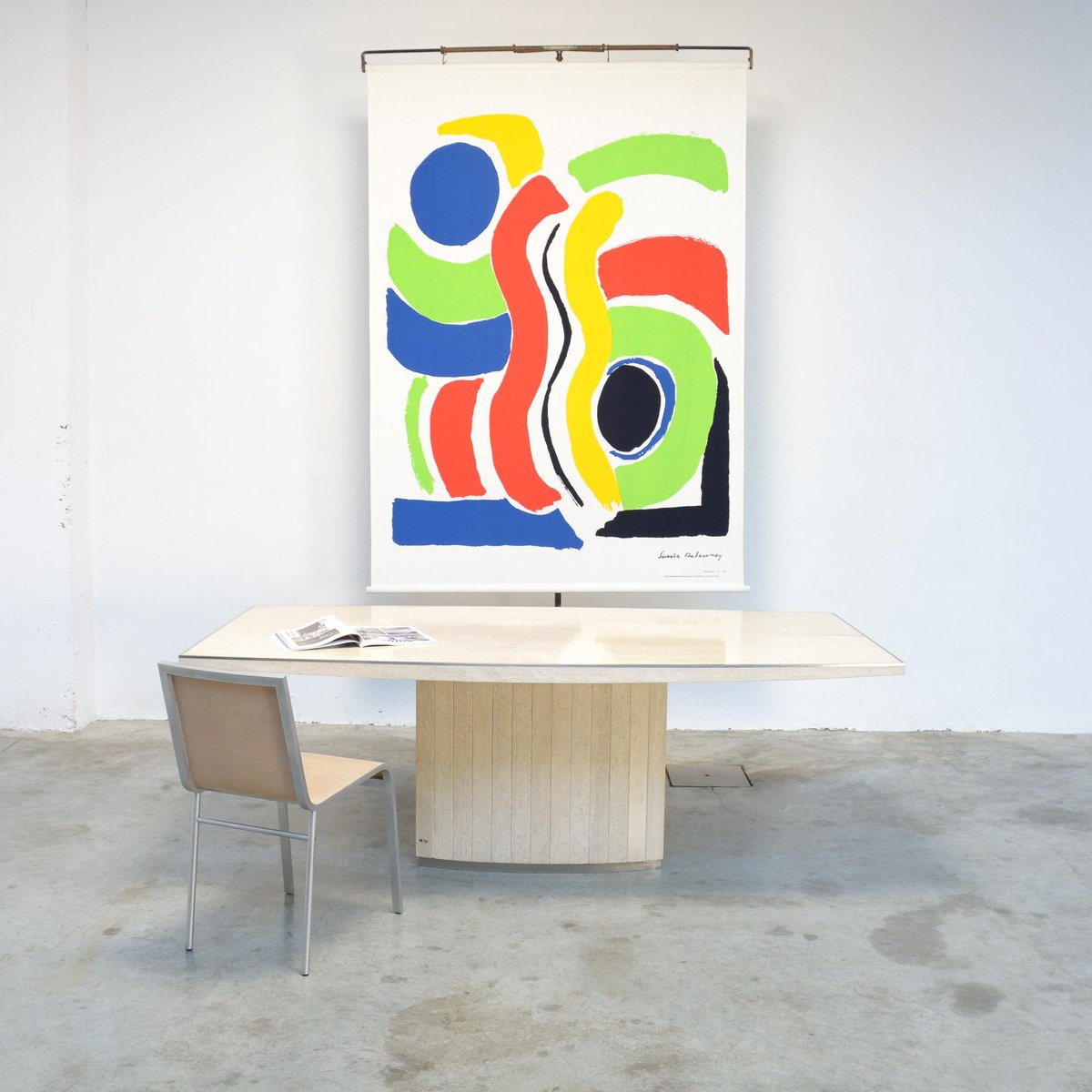 Industrial Metal Map Stand, 1930s for sale at Pamono