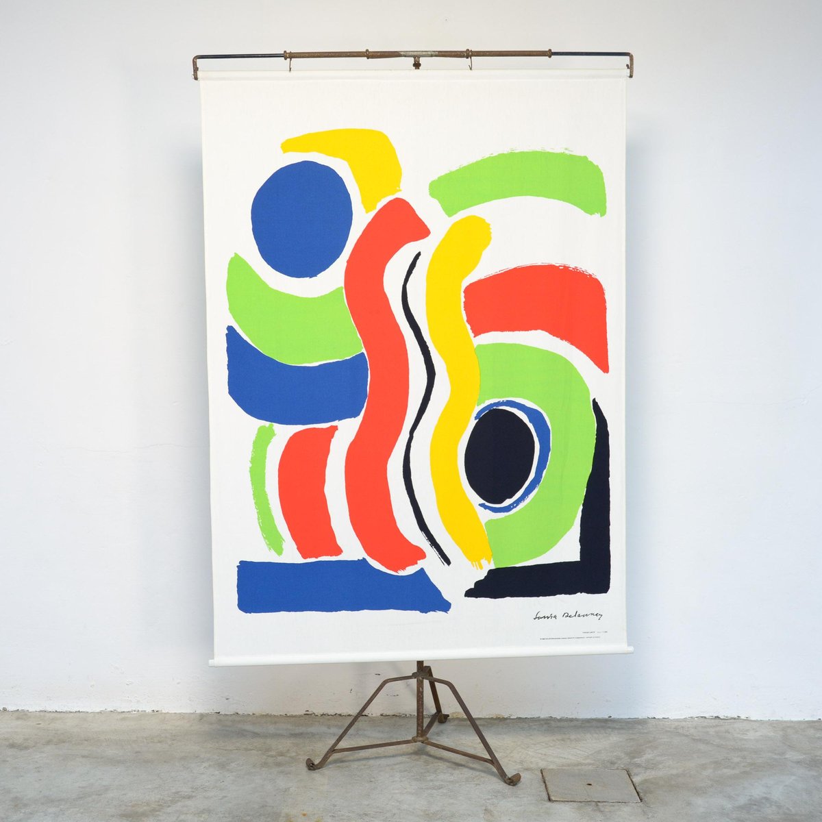 Industrial Metal Map Stand, 1930s for sale at Pamono