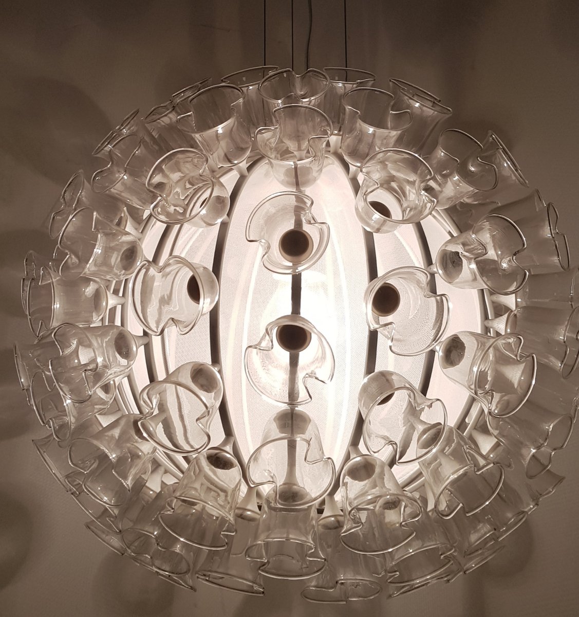 Sunball Ceiling Lamp with Glass Flowers from Murano Due, 1990s for sale ...