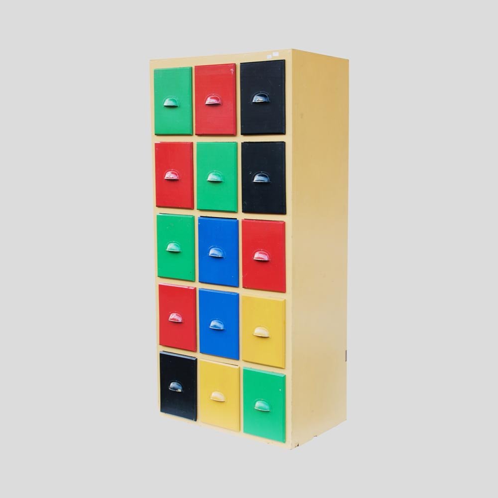 Multi-Color Storage Cabinet, 1950s for sale at Pamono