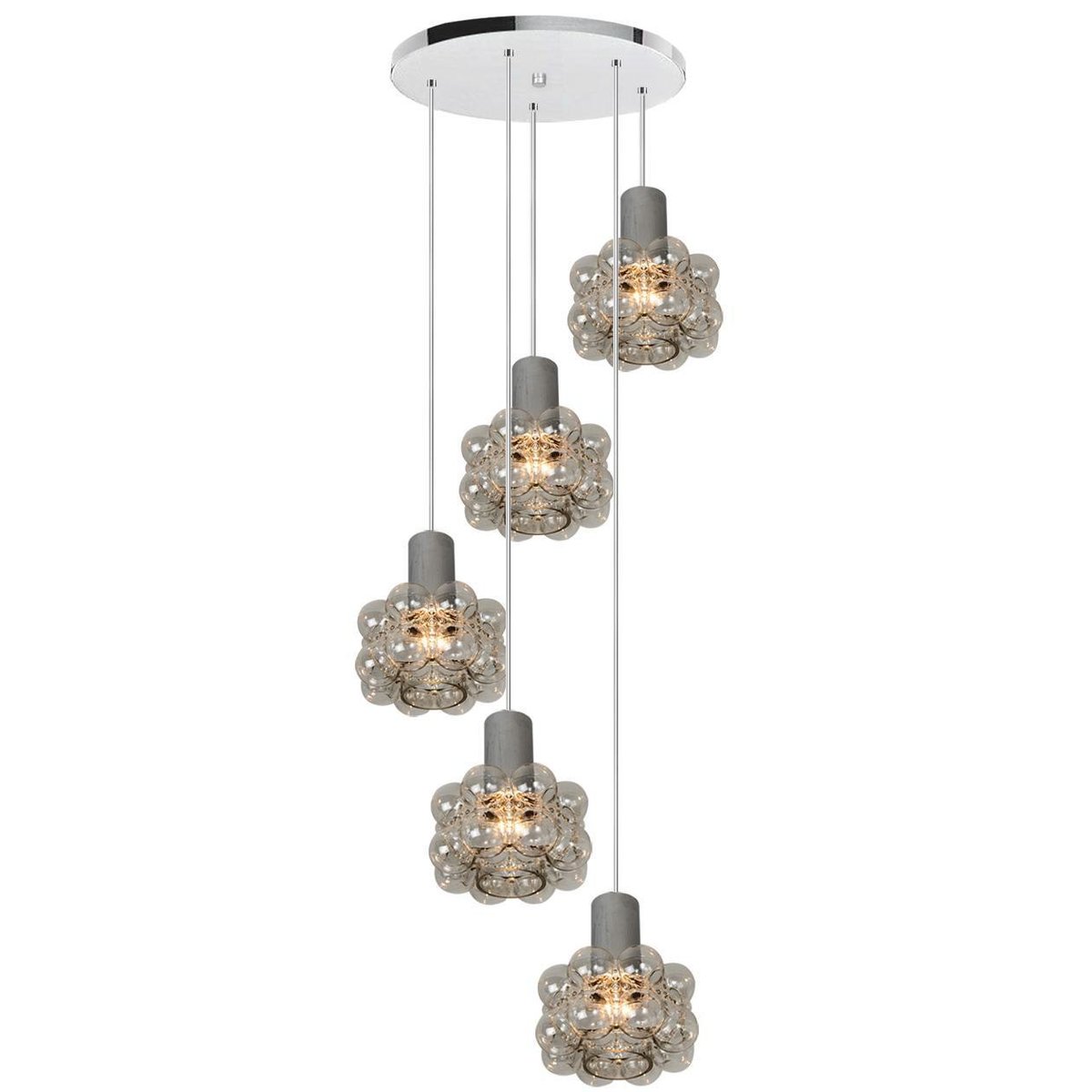 Cascade Light Fixture with Five Pedant Lights by Helena Tynell, 1960s ...
