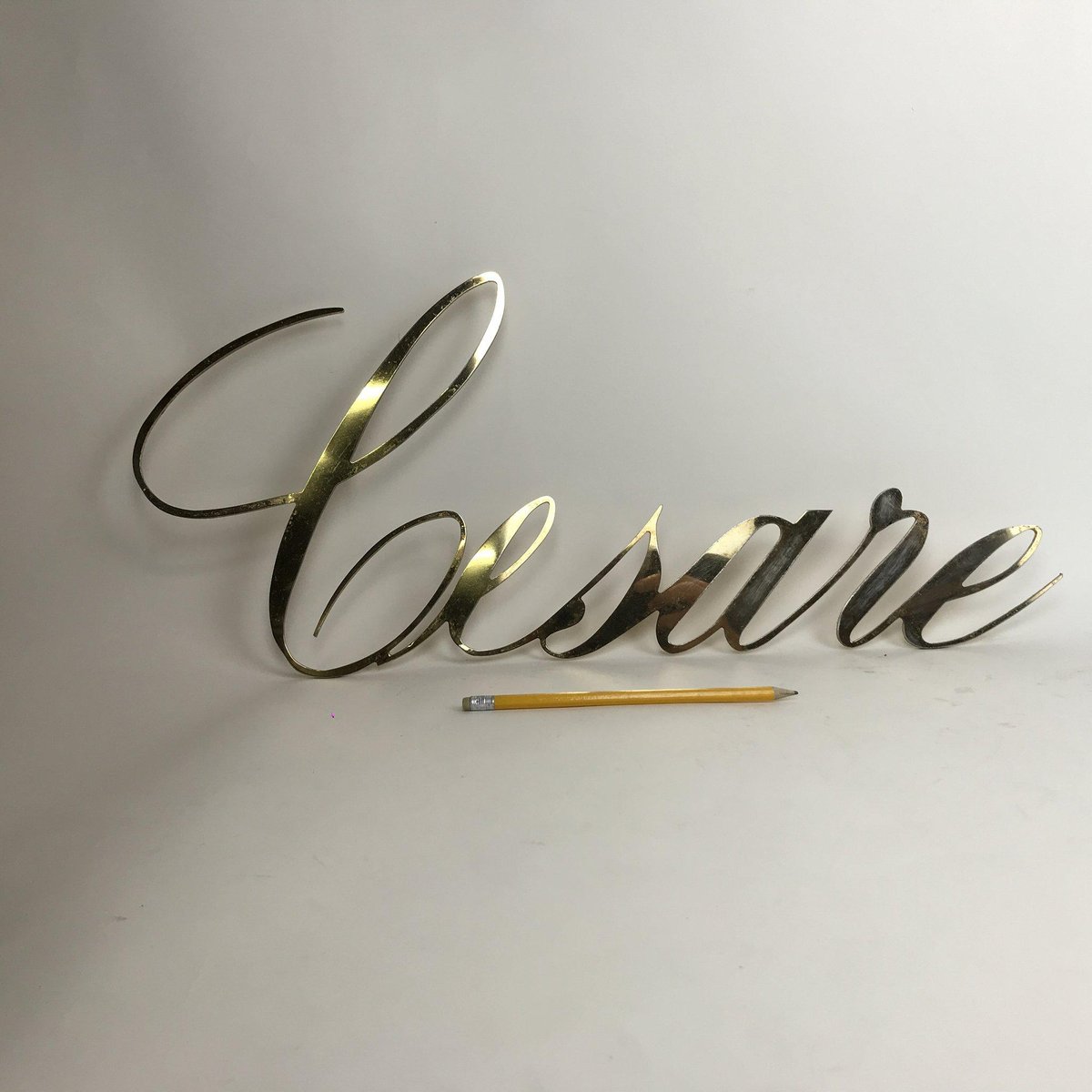 Brass Cesare Sign, 1980s for sale at Pamono
