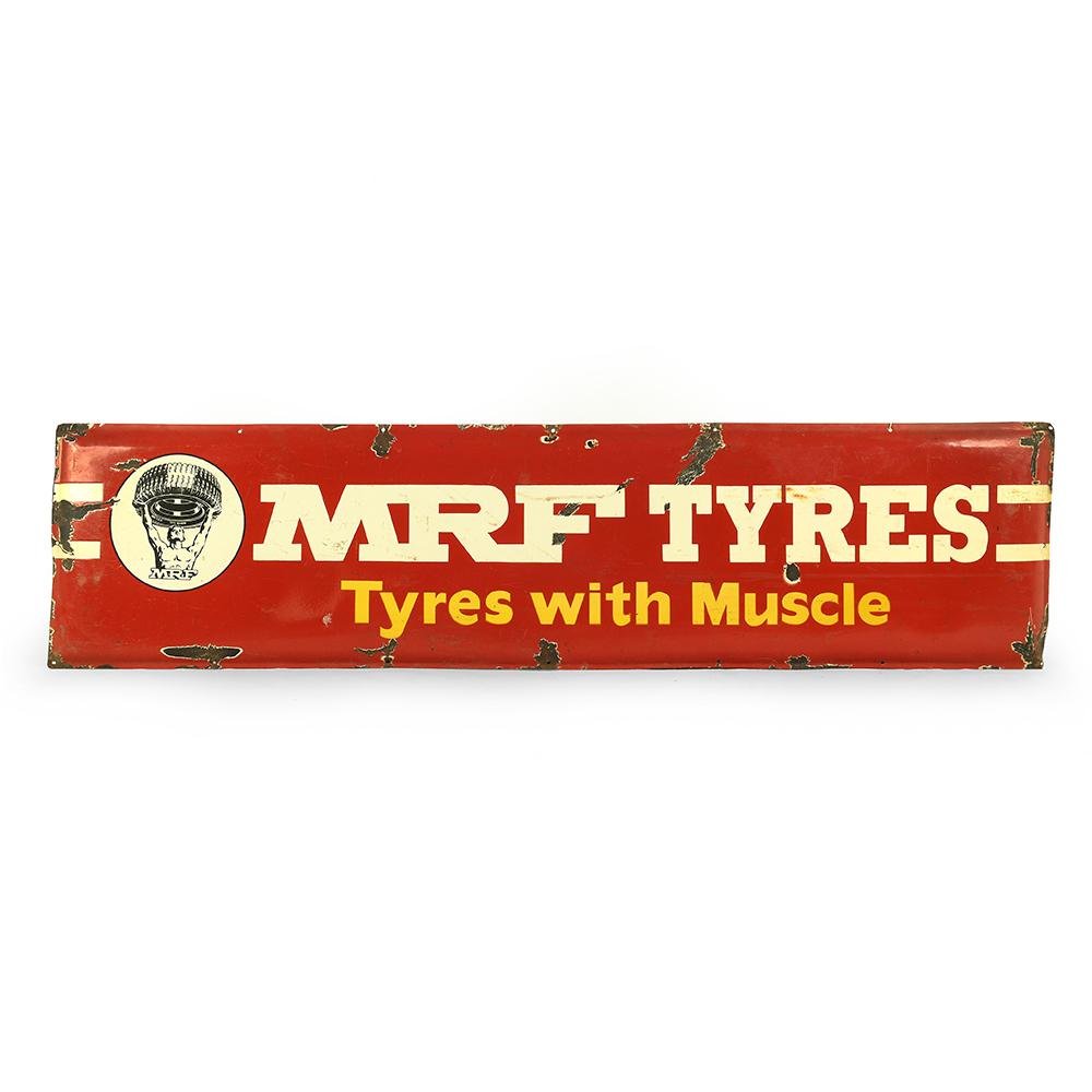 Advertising Enameled MRF Tires Sign, 1950s for sale at Pamono