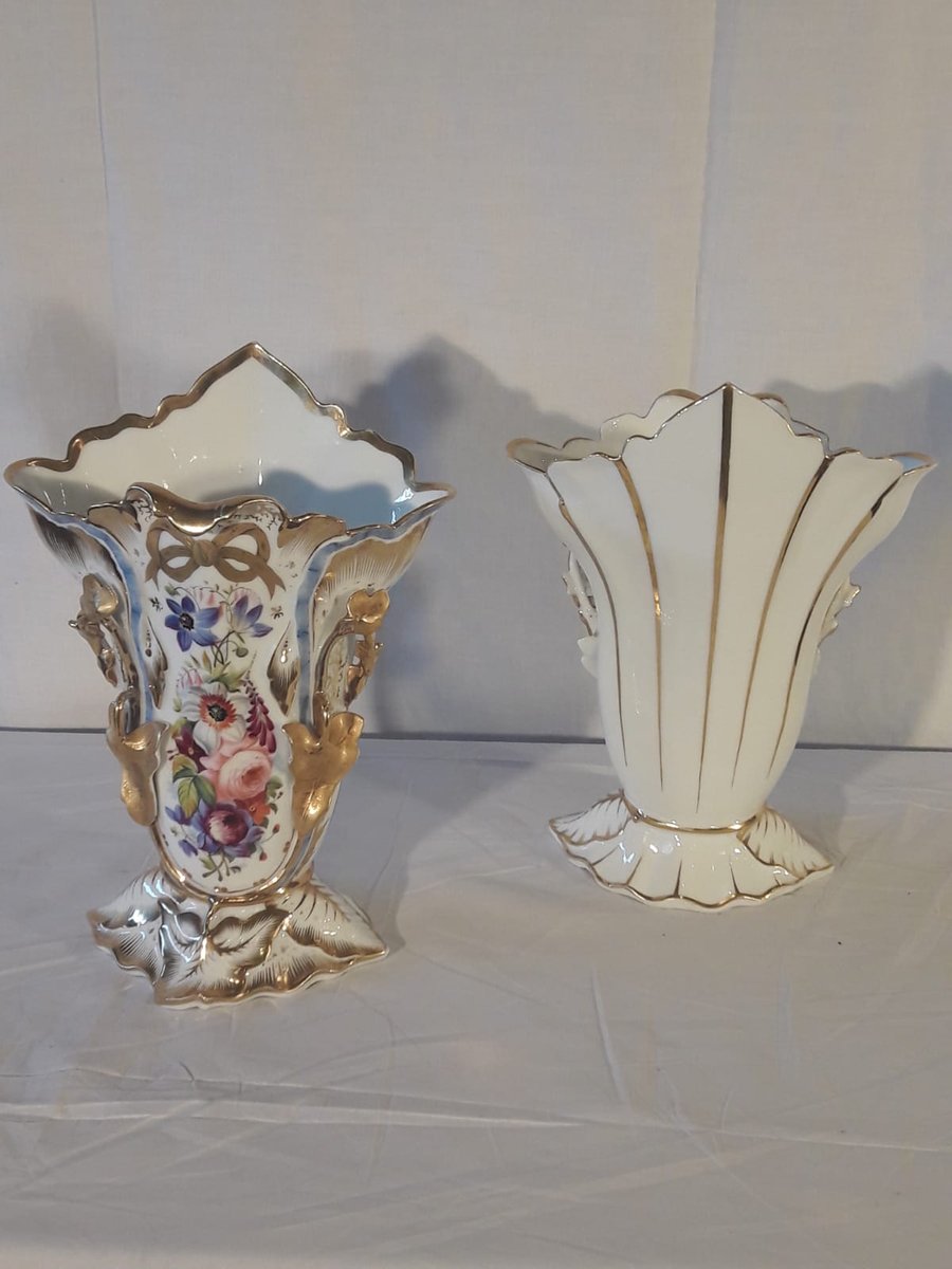 Antique French Porcelain Vases, Set of 2 for sale at Pamono