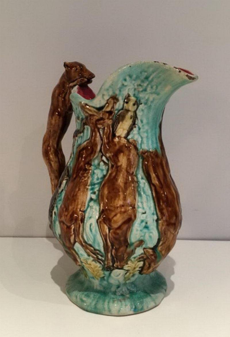 Nimy-Les-Mons-Mouzin Fox & Animals Pitcher, 1920s for sale at Pamono