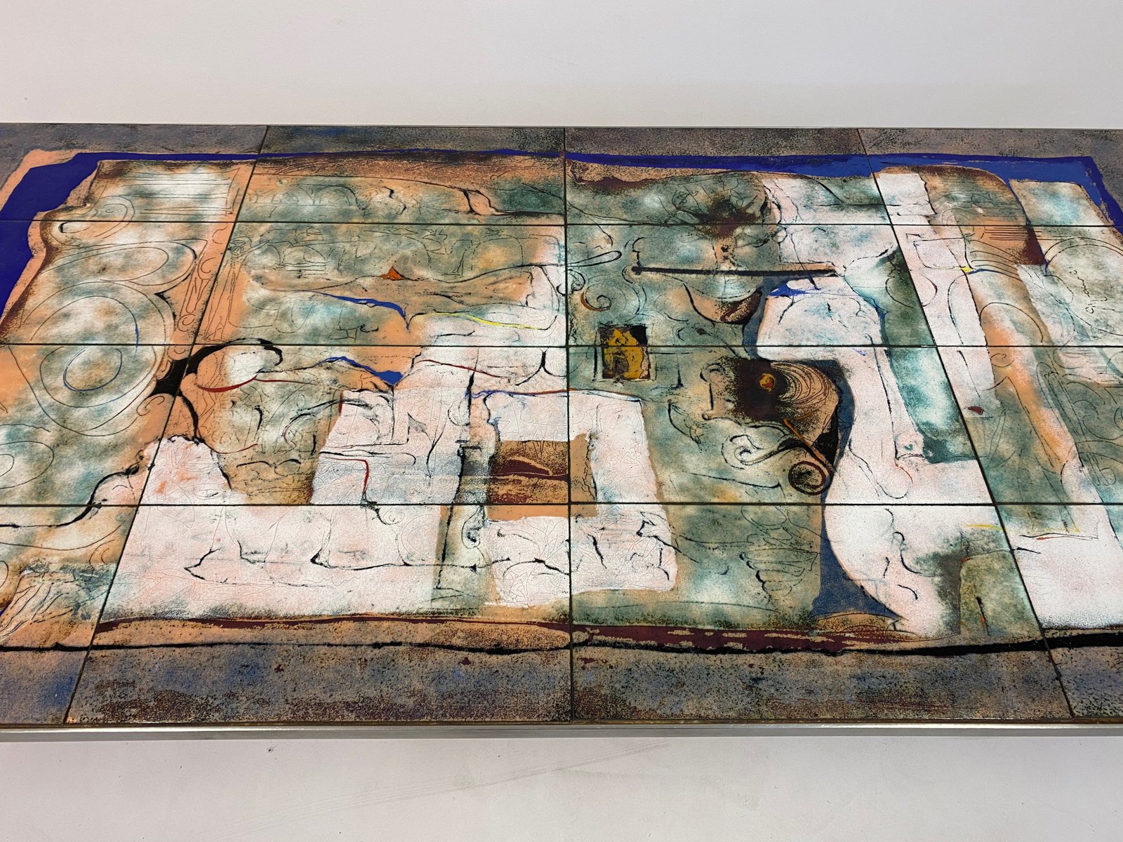 Steel Coffee Table with Enameled Top by Giorgio Musoni, 1970s for sale ...