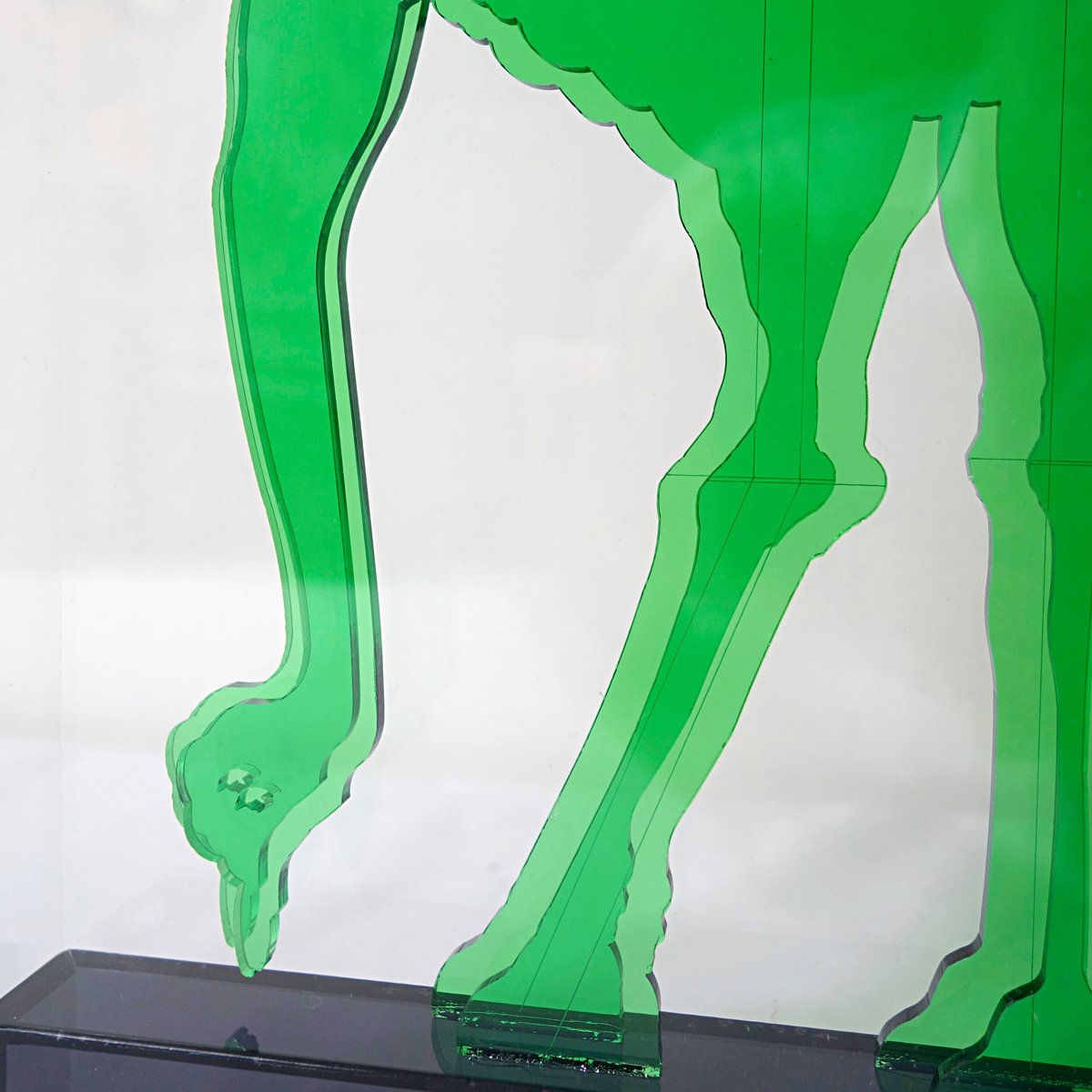 Op-Art Style Green Acrylic Glass Ostrich Sculpture by Gino Marotta for ...