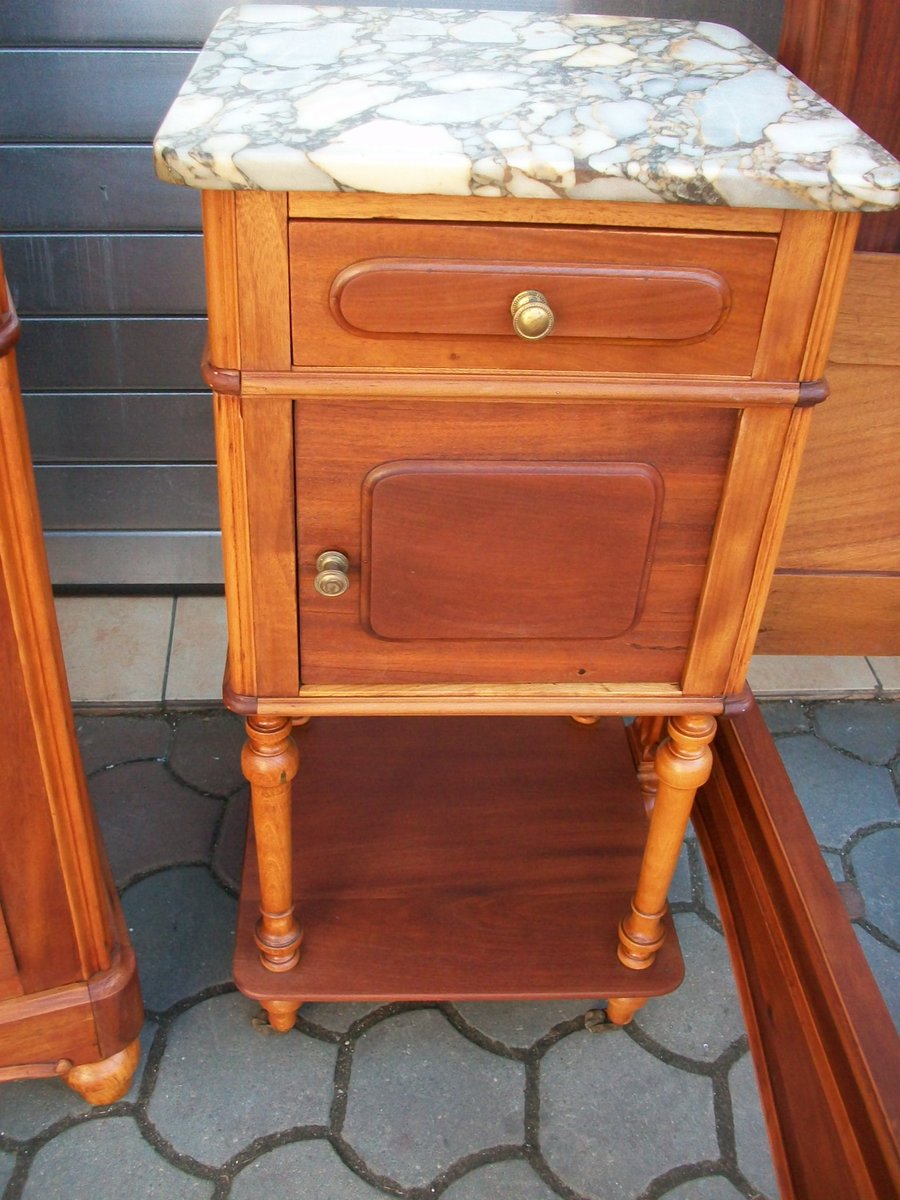 Antique Walnut Bedroom Set, 1890s, Set of 5 for sale at Pamono