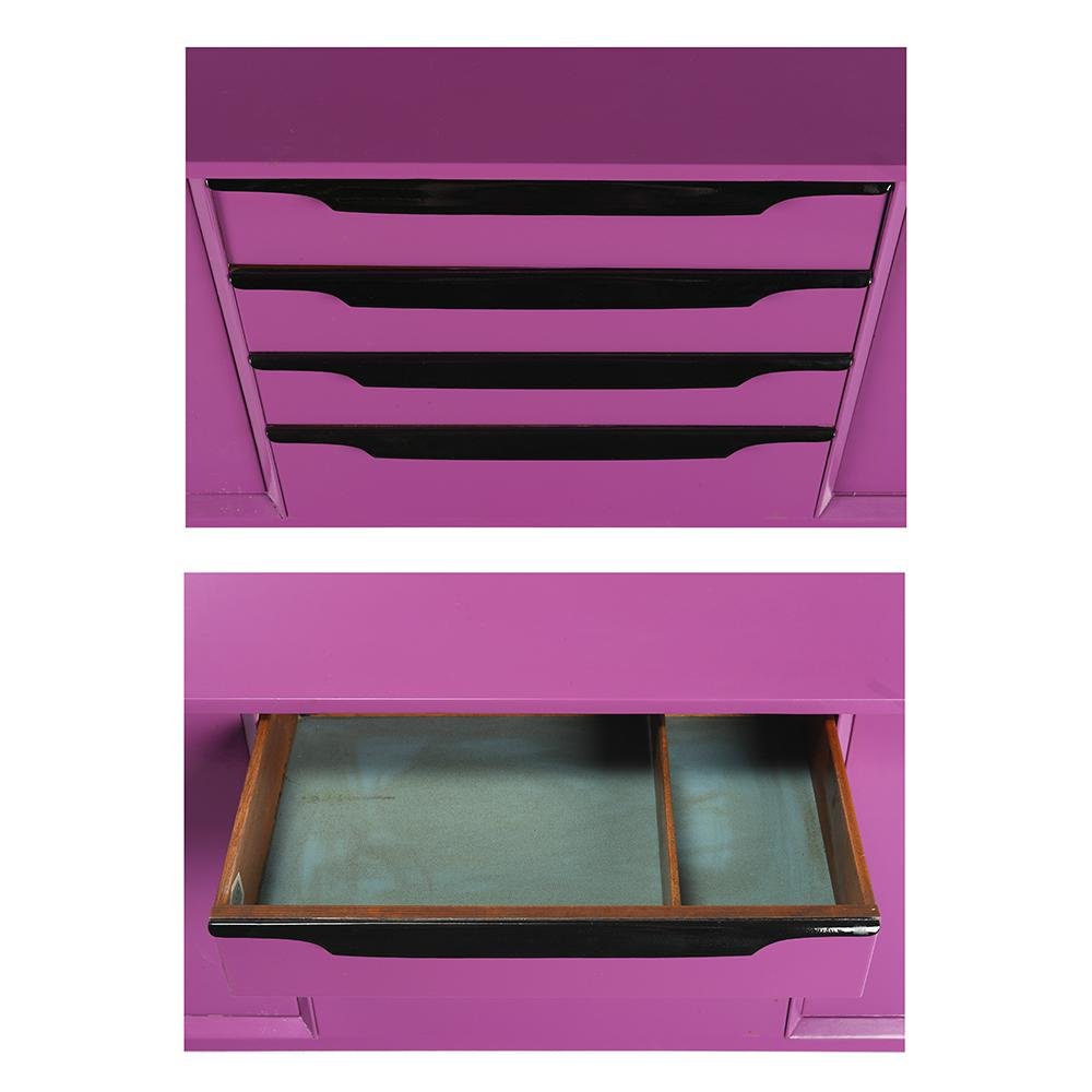 Purple Lacquered Wood Console Table, 1960s for sale at Pamono